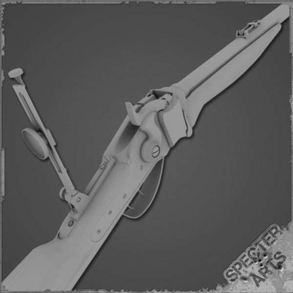 sharps 1874 rifle 3d model