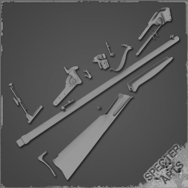 sharps 1874 rifle 3d model