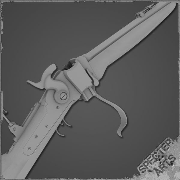 sharps 1874 rifle 3d model