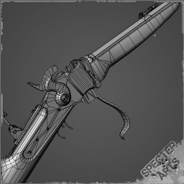 sharps 1874 rifle 3d model