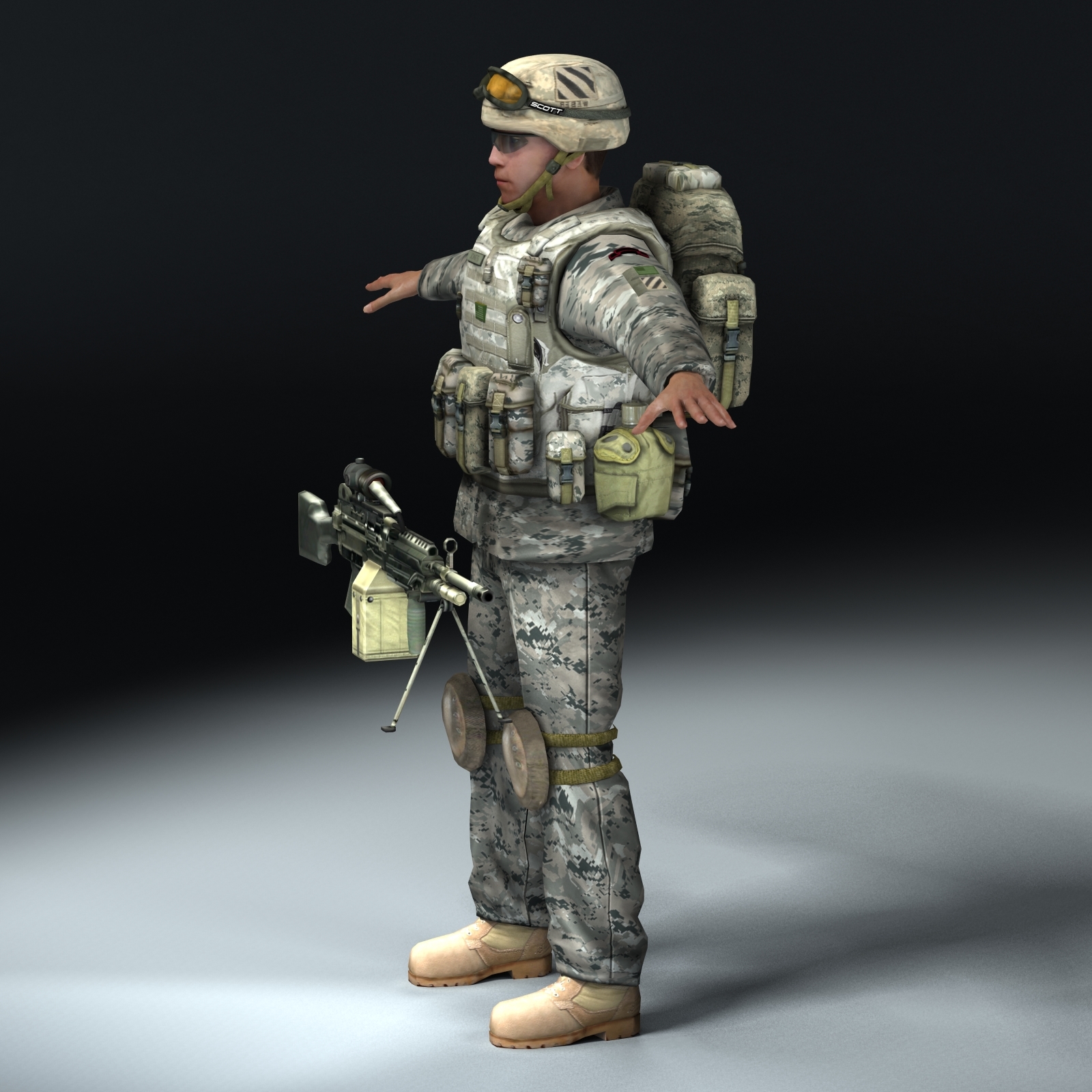 army infantry 3d model