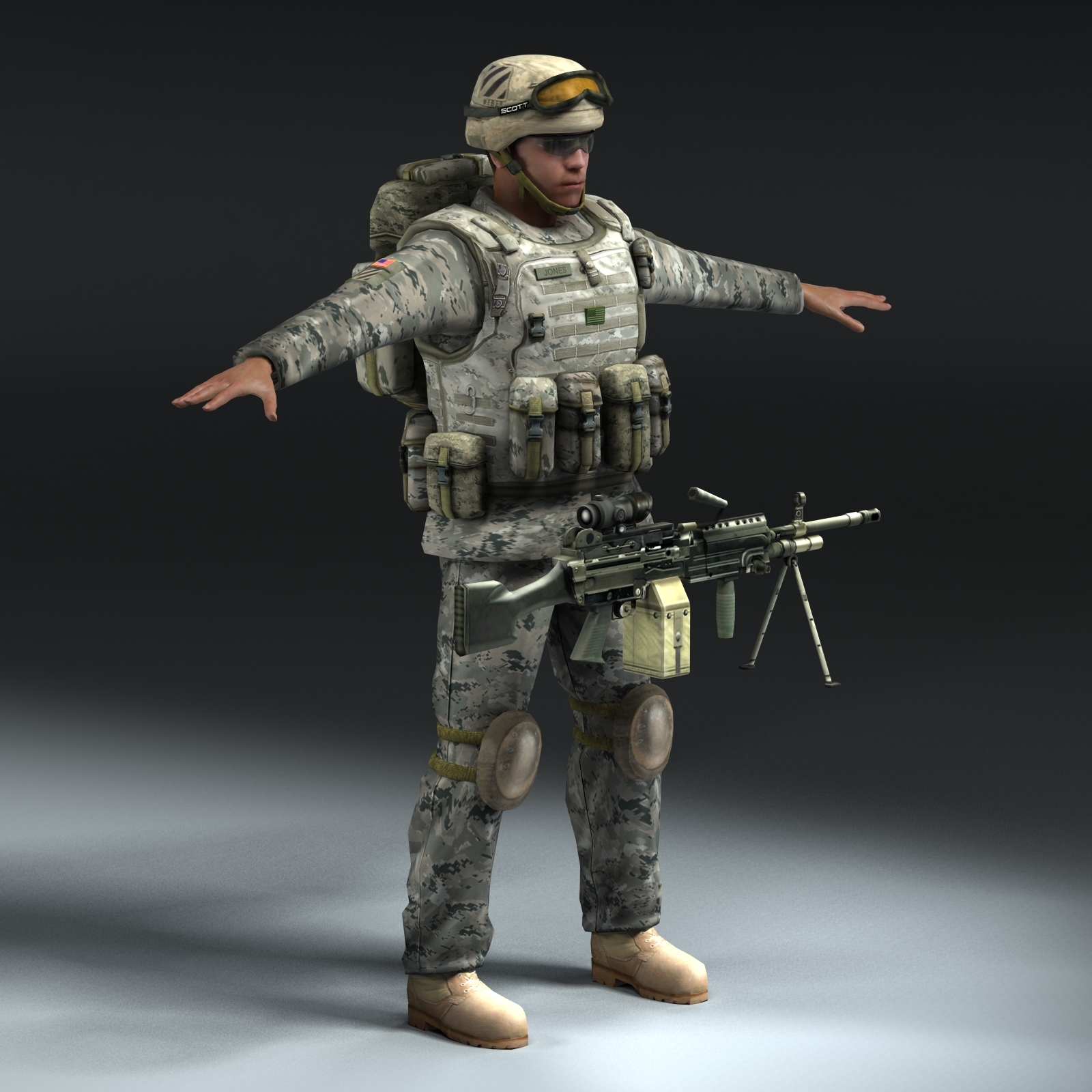 army infantry 3d model