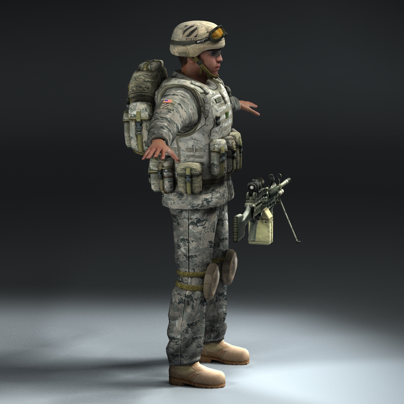 army infantry 3d model