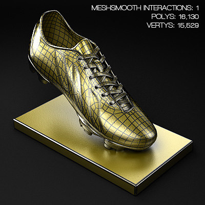golden boot award 3d model
