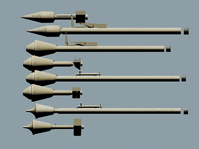 3d model wwii german panzerfaust family