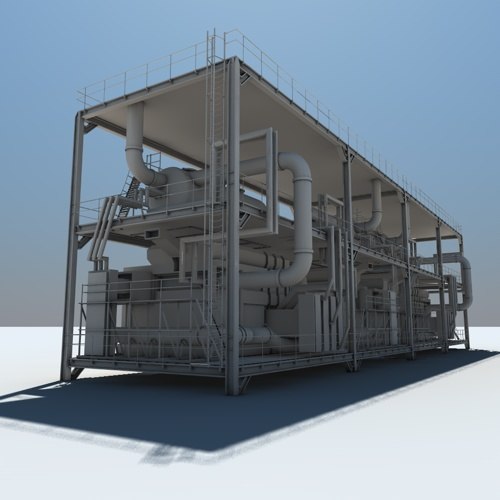 industrial plant 3d model