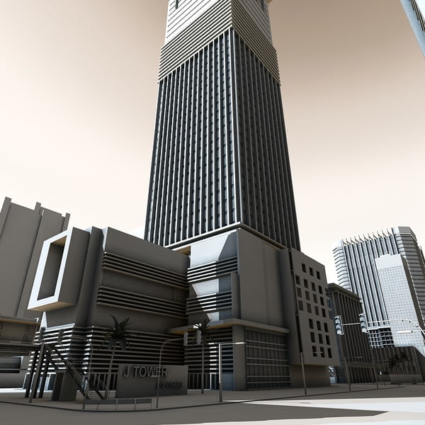 city buildings tower 3d model