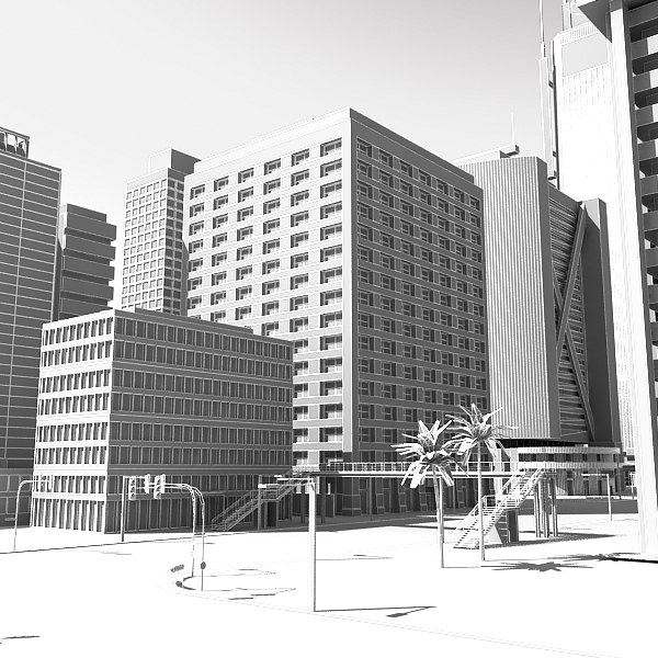 city buildings tower 3d model