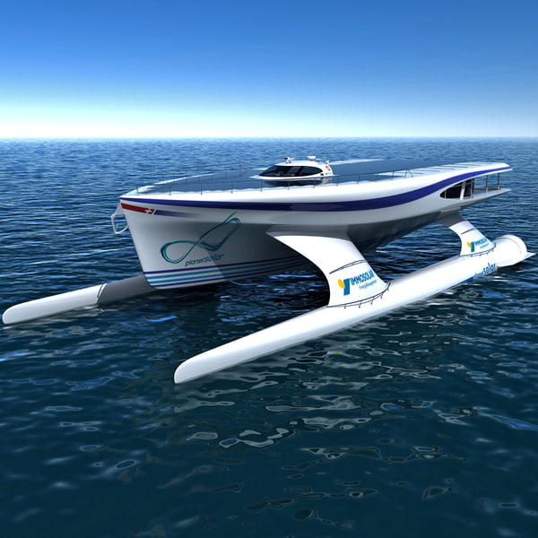 planetsolar solar powered boat 3d model