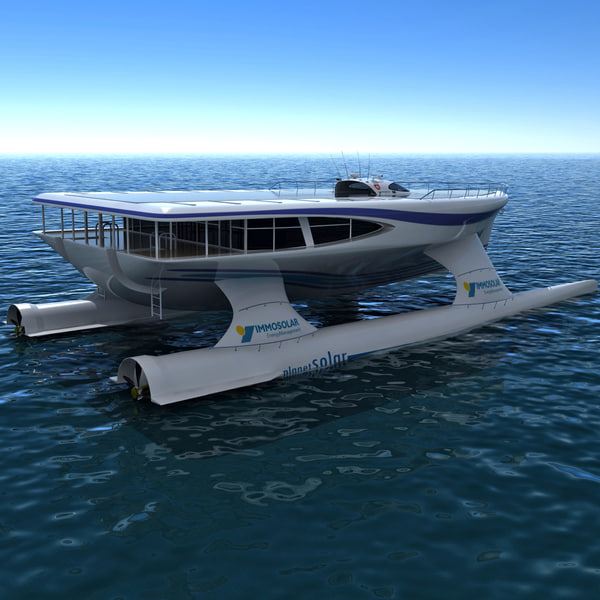 planetsolar solar powered boat 3d model
