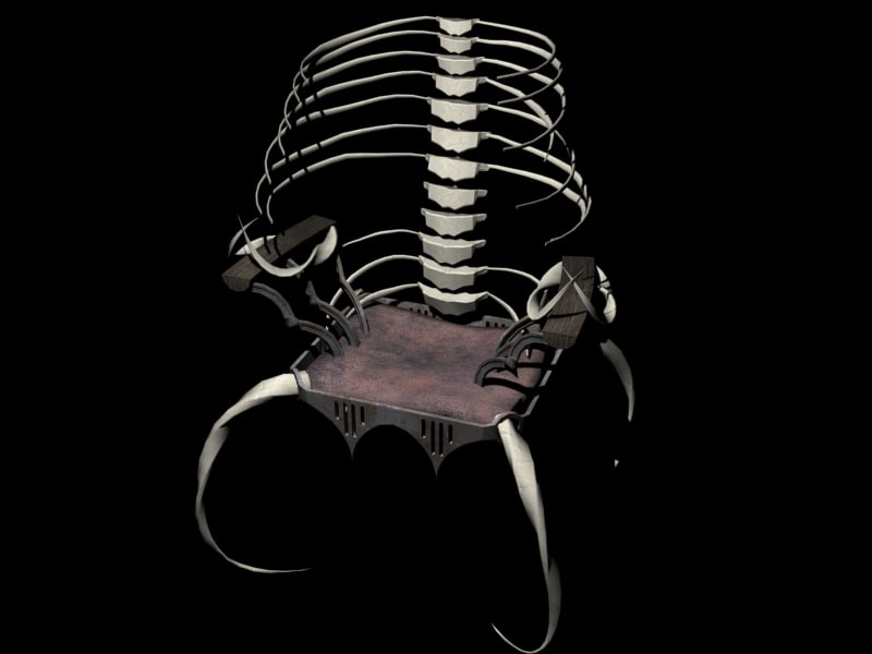 3d throne bone skeleton chair model