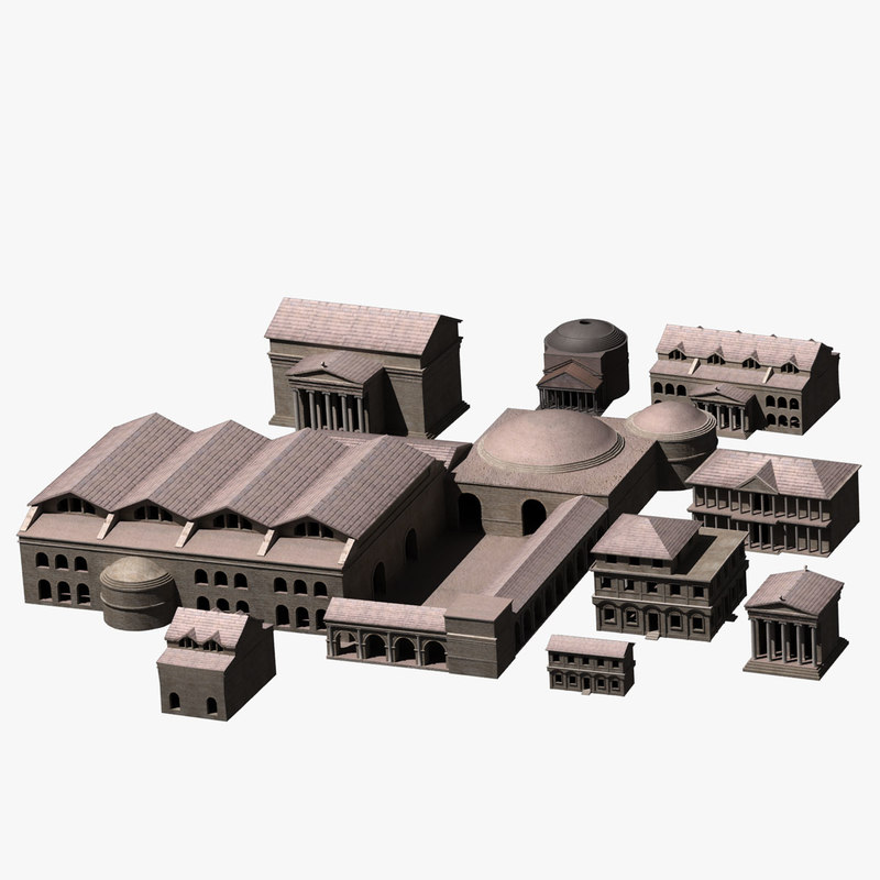 3d ancient roman buildings house