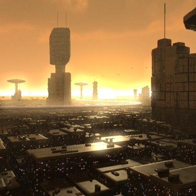 futuristic city animation 3d model