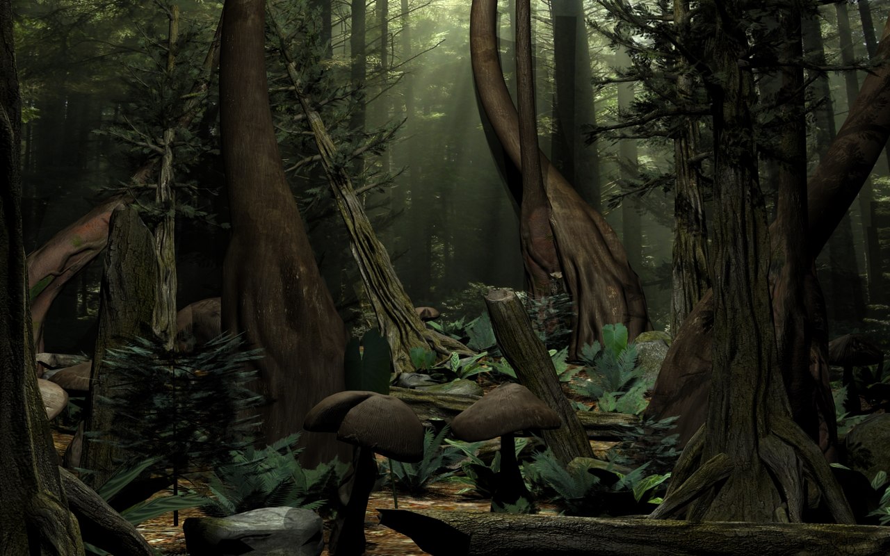 forest scene trees 3d model