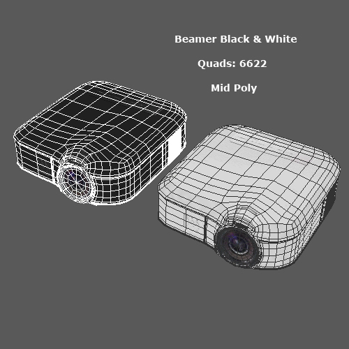 beamer black white 3d model