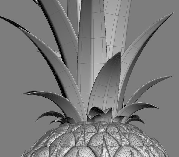 realistic pineapple 3d model