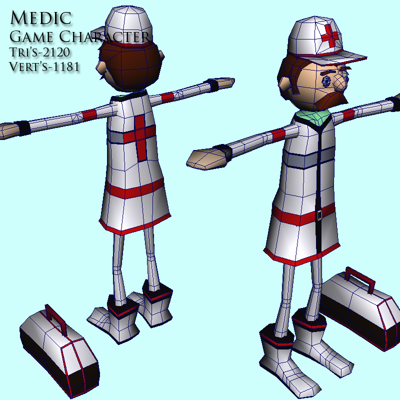 medic character games 3d model