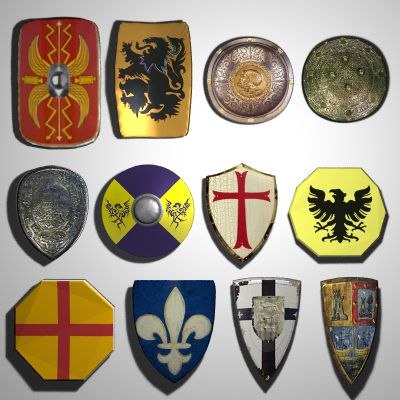 3d 12 medieval shields