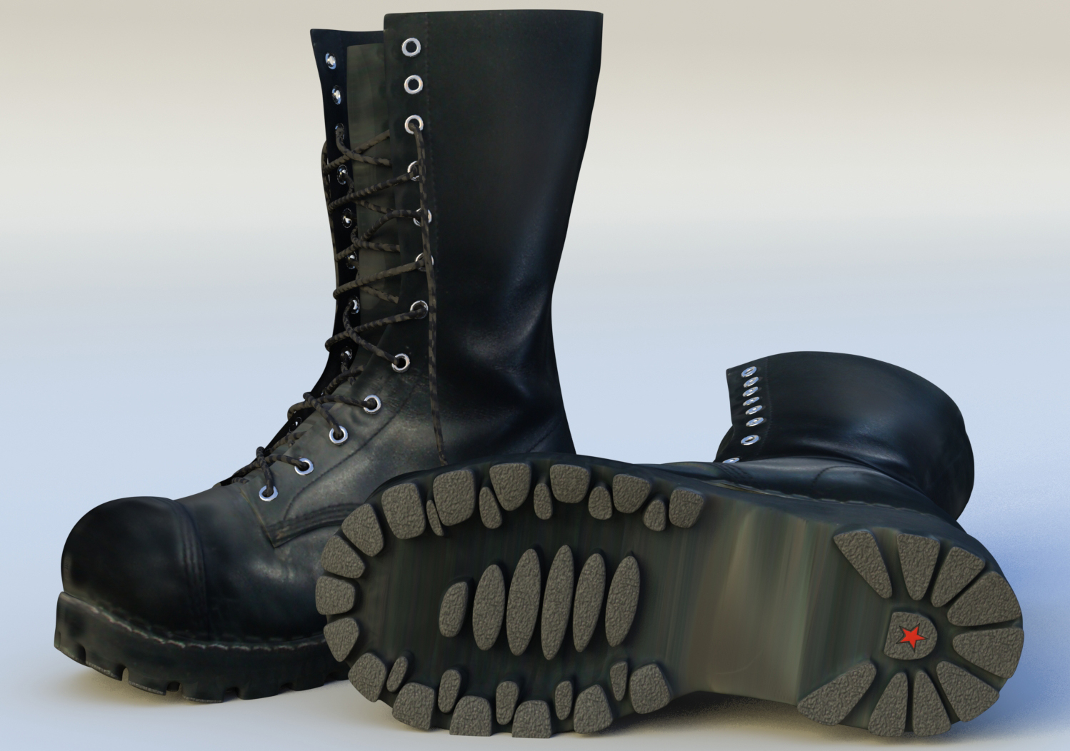 army boots shoes 3d model