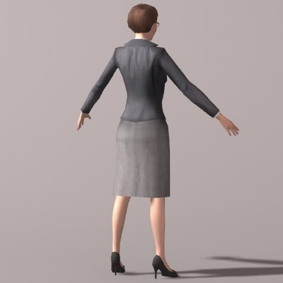 business woman character 3d model