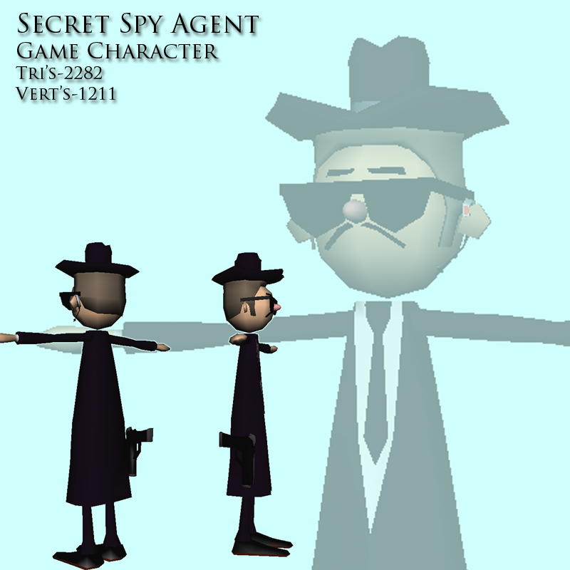 secret agent spy 3d obj