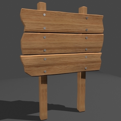 wood sign 3d model