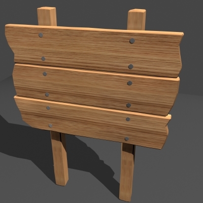 wood sign 3d model