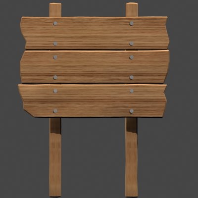 wood sign 3d model