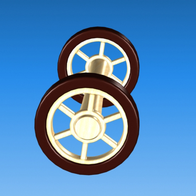 car cartoon wheel 3d model