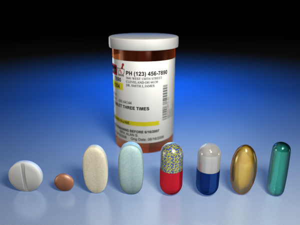 3d pills capsules model