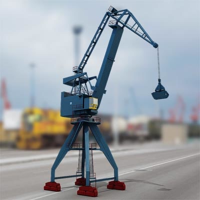 crane bulk-handling harbor 3d model