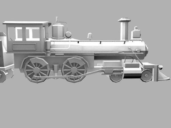 antique steam locomotive 3d model