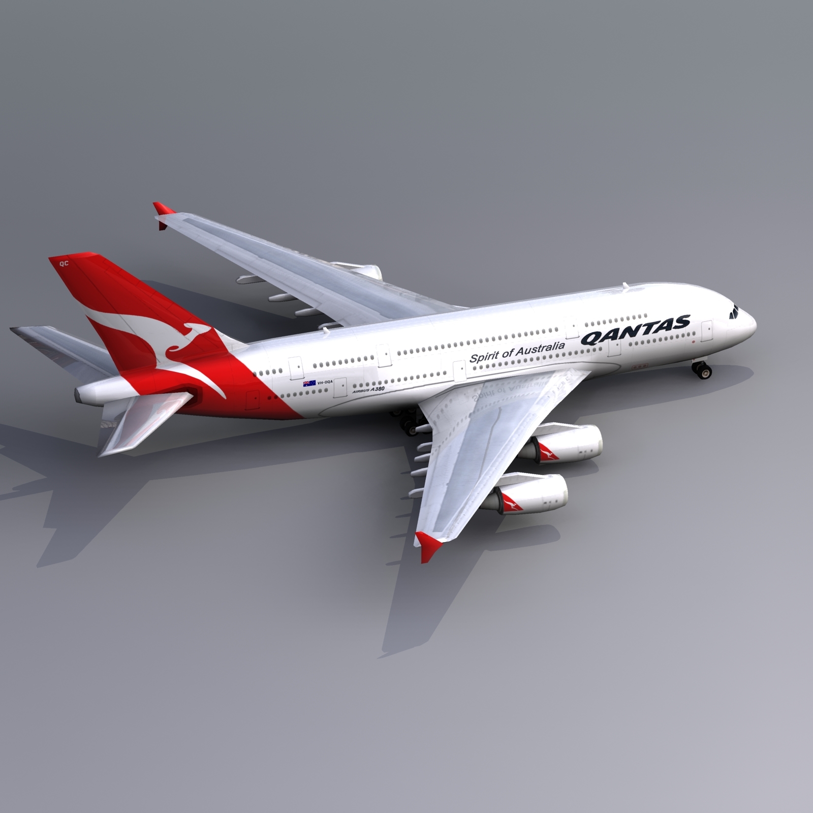 airbus a380 qantas 3d model