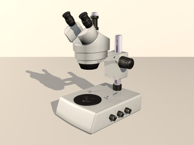 modern microscope 3d model