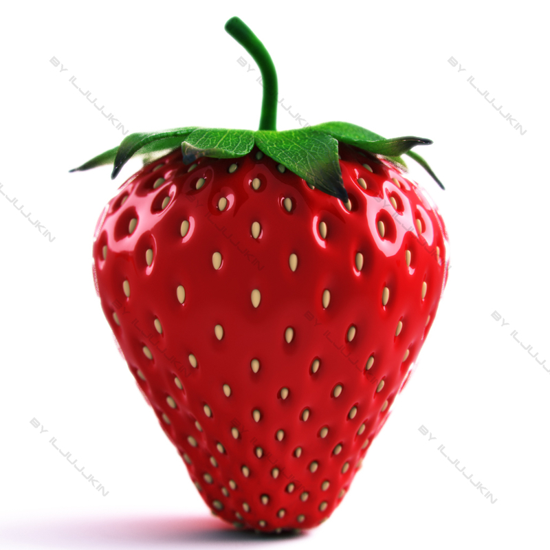 realistic strawberry 3d model