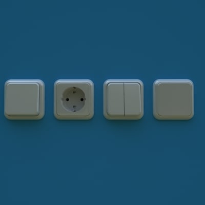 european light switches wall 3d model