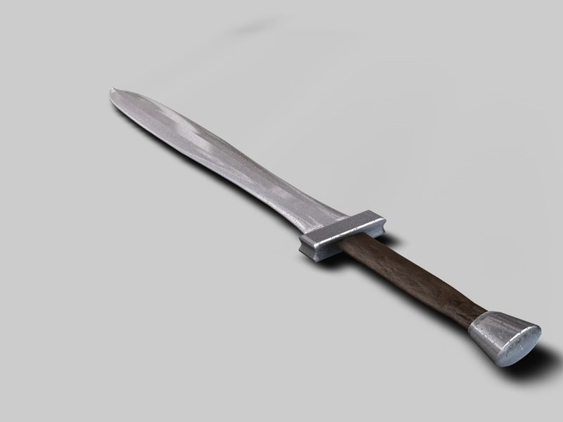 3d greek hoplite sword metal model
