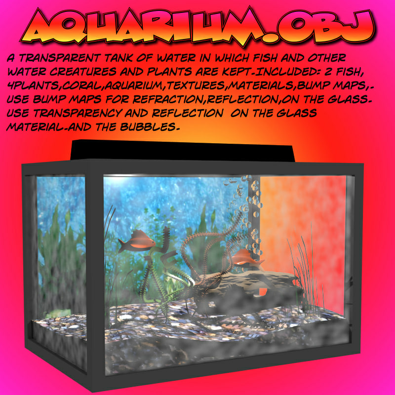 aquarium tank fish 3d obj