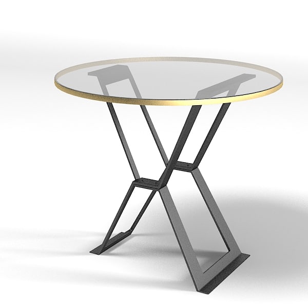 modelo 3d Baker Bill Sofield 4057 Modern Flat Flat Glass Mesa redonda ...