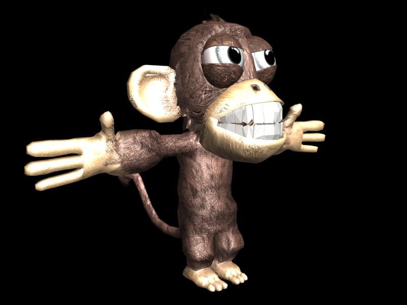 low-poly character monkey max