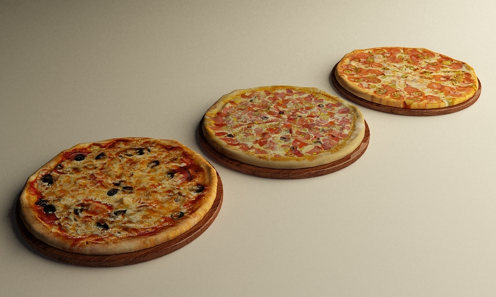 realistic pizzas 3d model