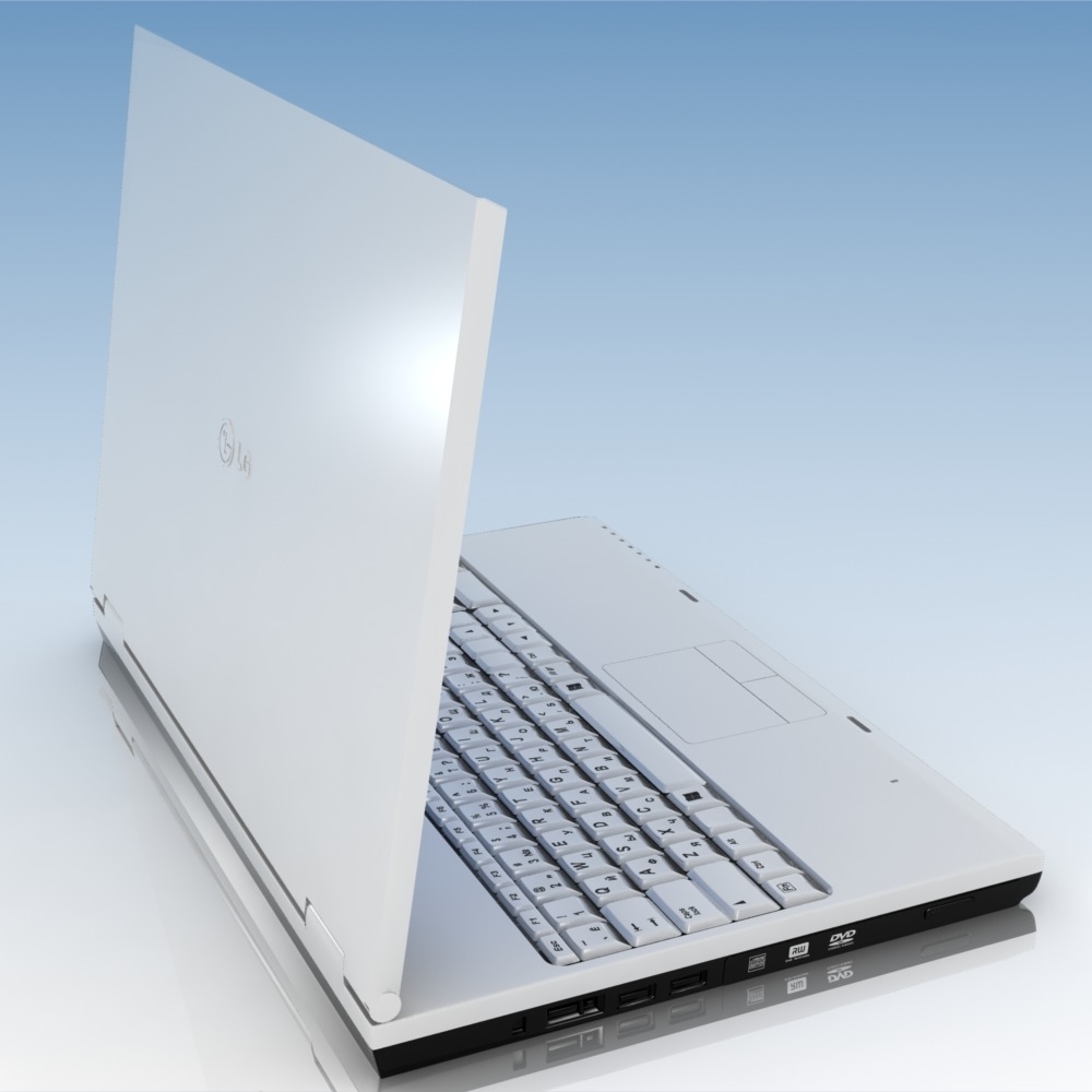 notebook lg e500 laptop 3d model