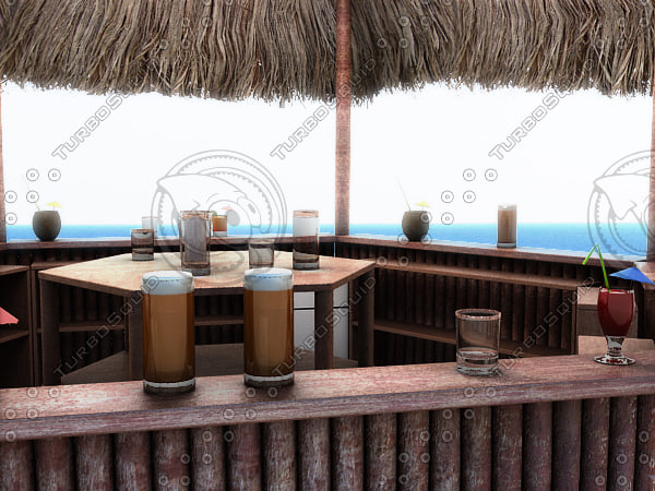 beach bar 3d model