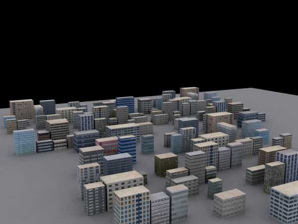 buildings block 3d model