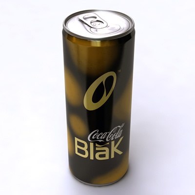 3d coca cola black tin model