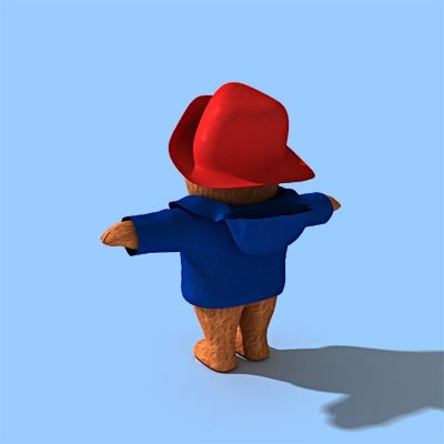 paddington bear character toy 3d model