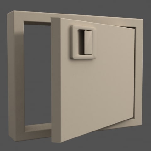 weathered door metal hatch 3d c4d