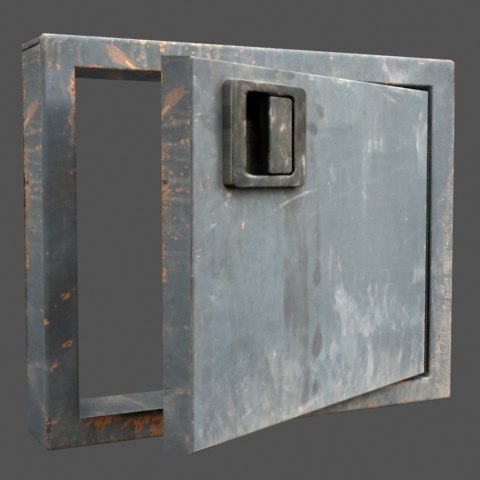 weathered door metal hatch 3d c4d