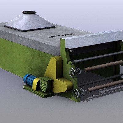 3d model low-poly industrial machine