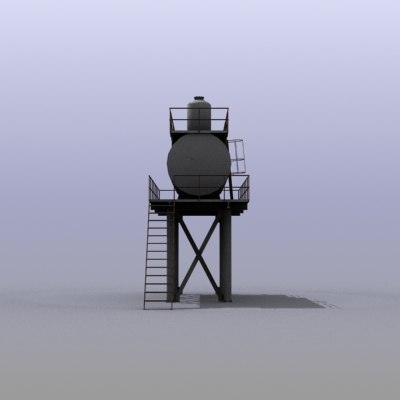 3ds low-poly huge water tank